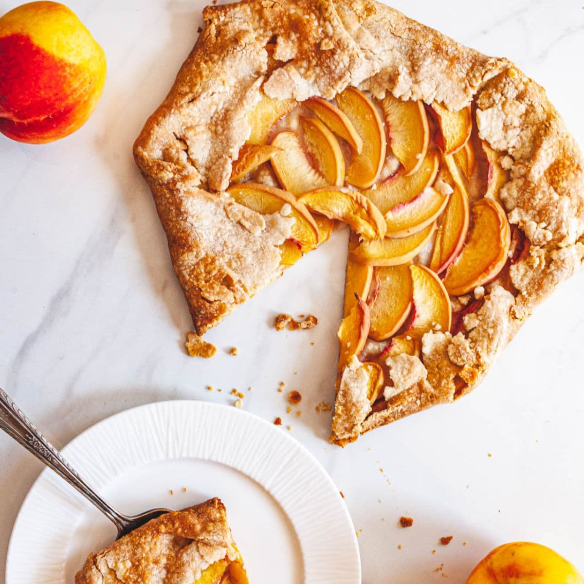 Rustic Peach Tart - Balancing Bowls