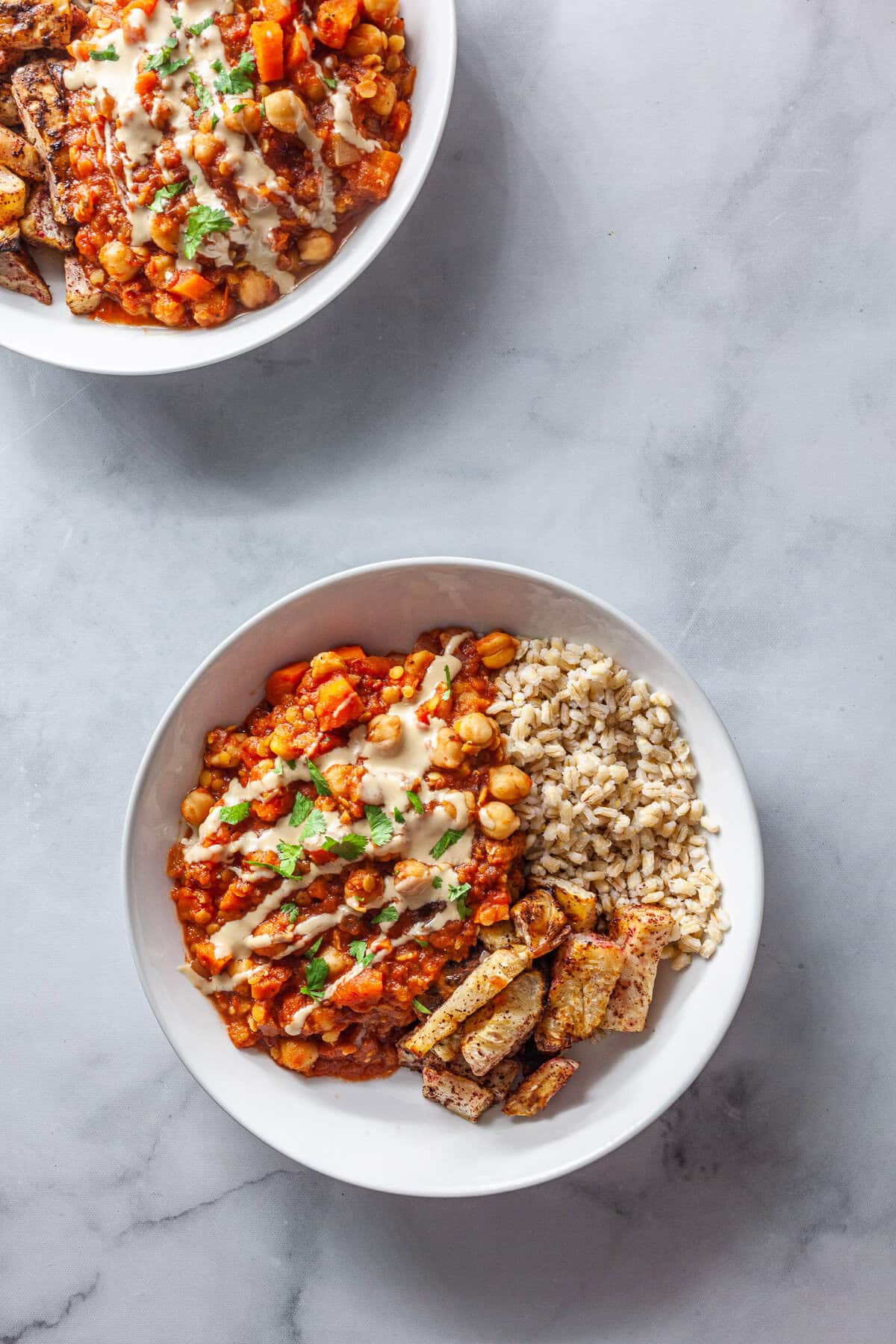 Smoky Slow Cooker Stewed Lentils and Chickpeas - Balancing Bowls