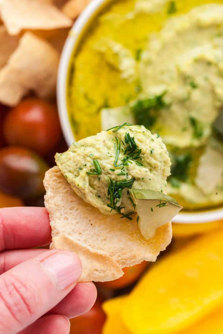 Dill Pickle Hummus - Balancing Bowls