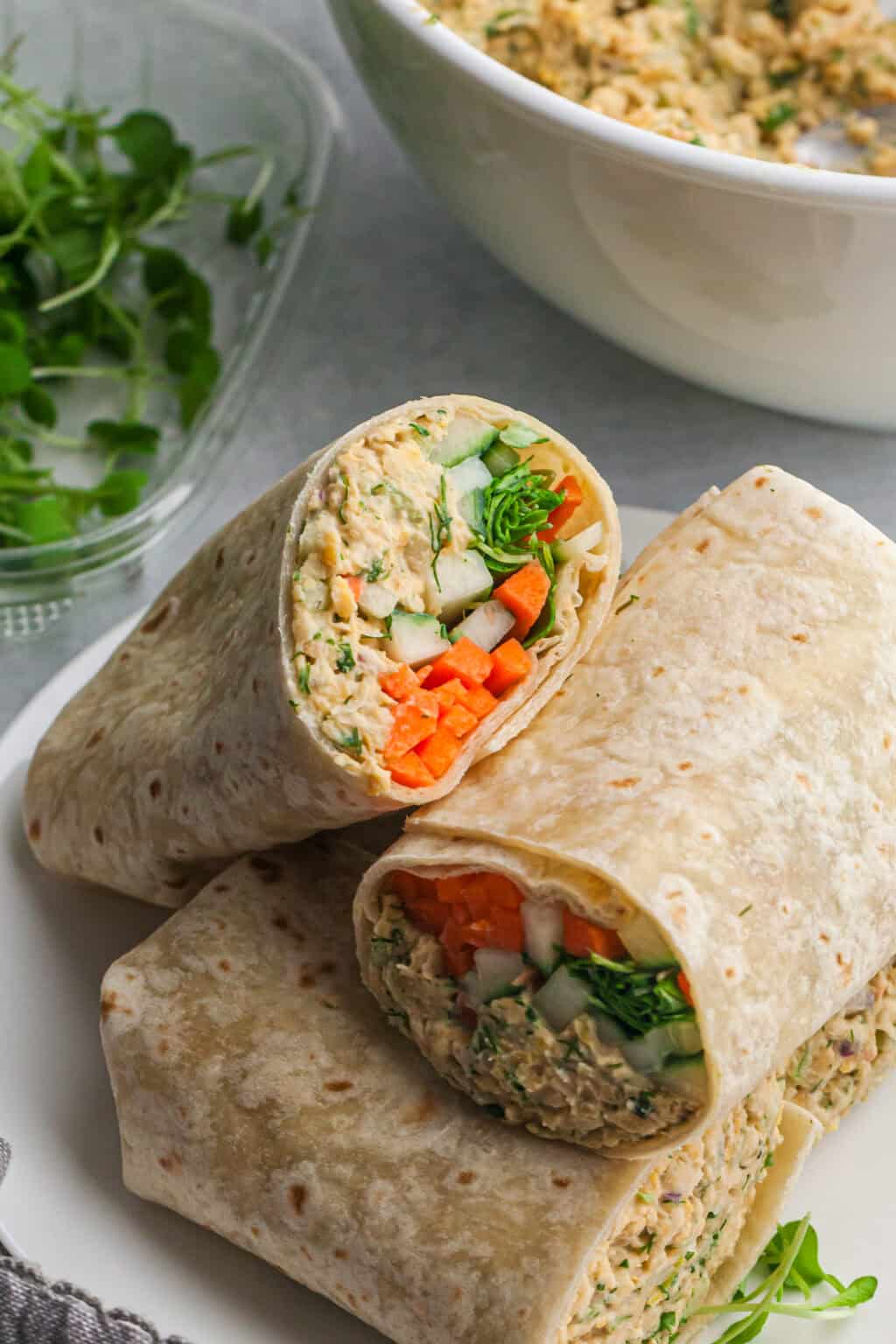Smashed Chickpea Salad (wrap or sandwich) - Balancing Bowls