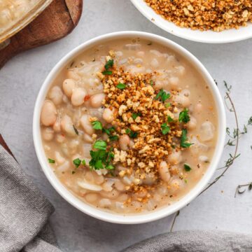 Creamy White Beans with Toasted Breadcrumbs - Balancing Bowls