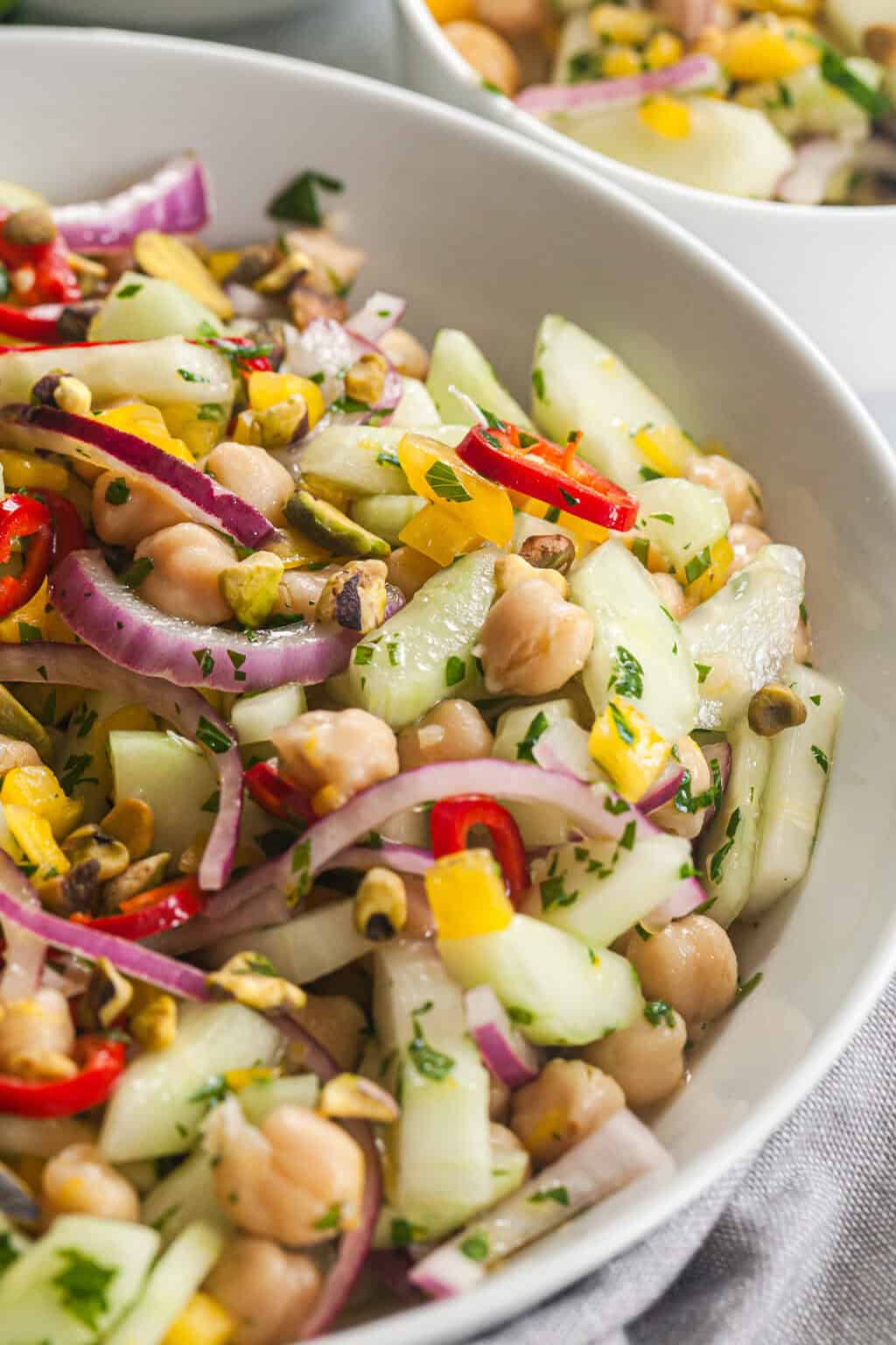 Cucumber and Chickpea Salad - Balancing Bowls